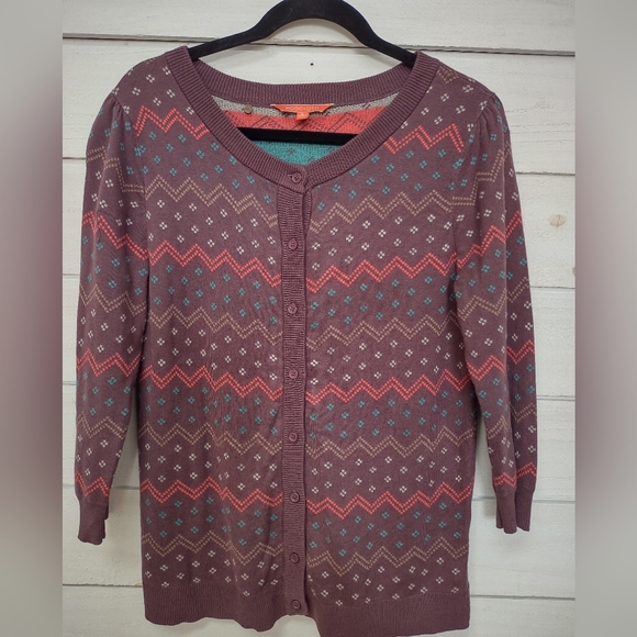 Modcloth | Sweaters | Modcloth Zigzag Cardigan Sweater | Poshmark